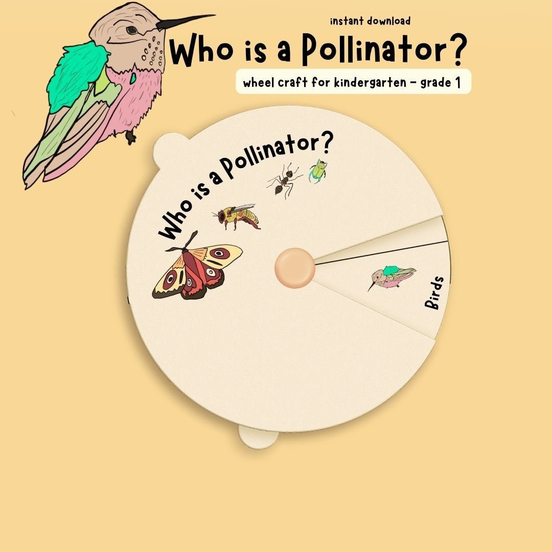 Pollinator Wheel Craft for Preschoolers, Pollination Science Lesson for ...