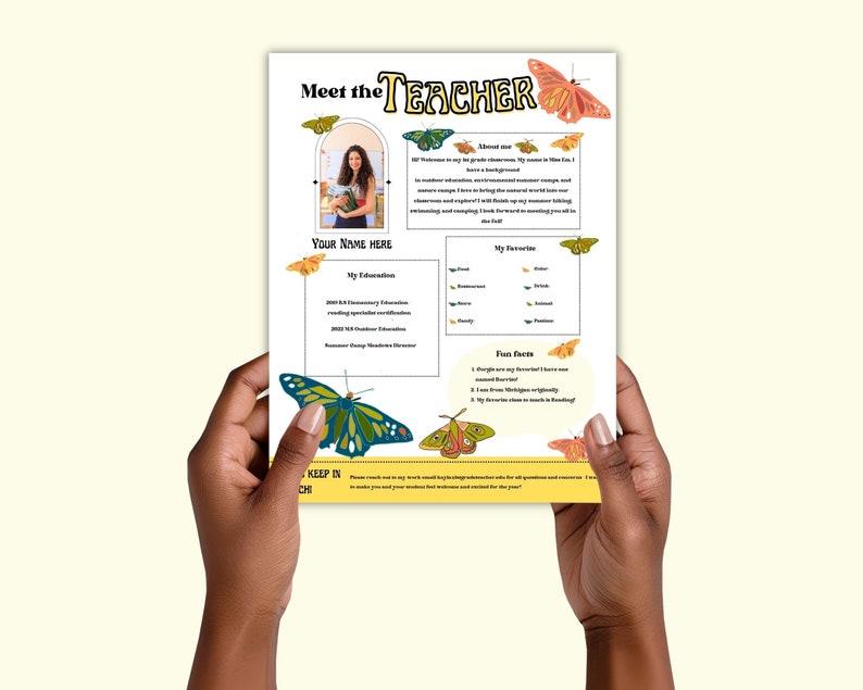Groovy Meet the Teacher, Retro Classroom Printable Template, Teacher ...