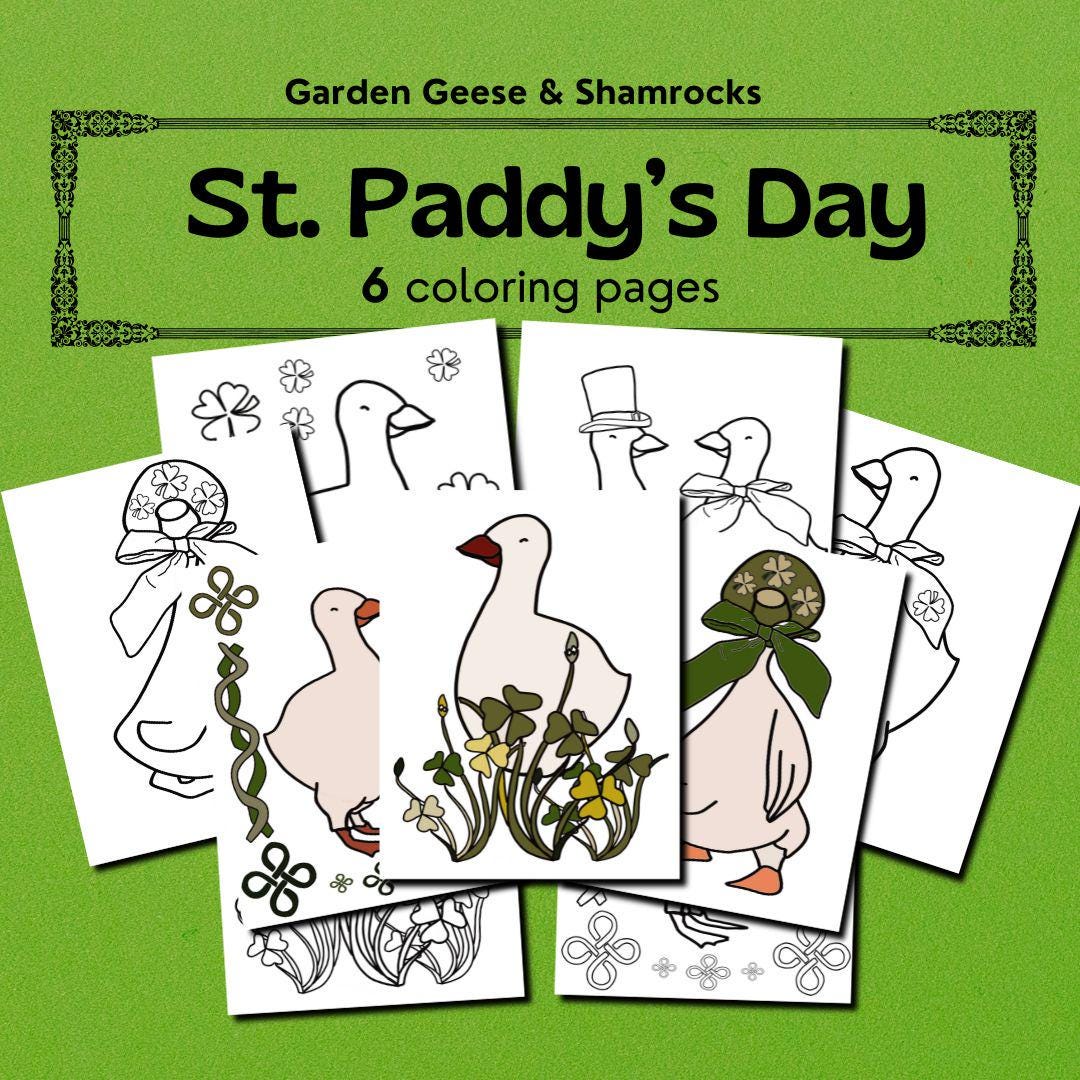 St Patricks Day Coloring Page, Silly Goose Coloring Sheet, Duck ...