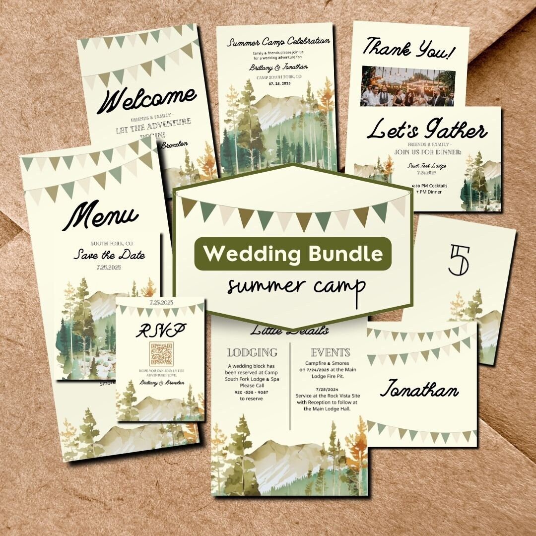 National Parks Wedding Bundle Templates, Forest Wedding, Mountain ...