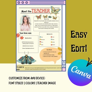 Groovy Meet the Teacher, Retro Classroom, Meet the Teacher Template ...