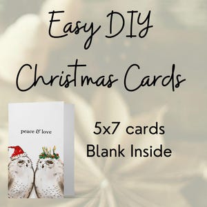 Winter Owl Christmas Card Printable, Digital Christmas Card ...