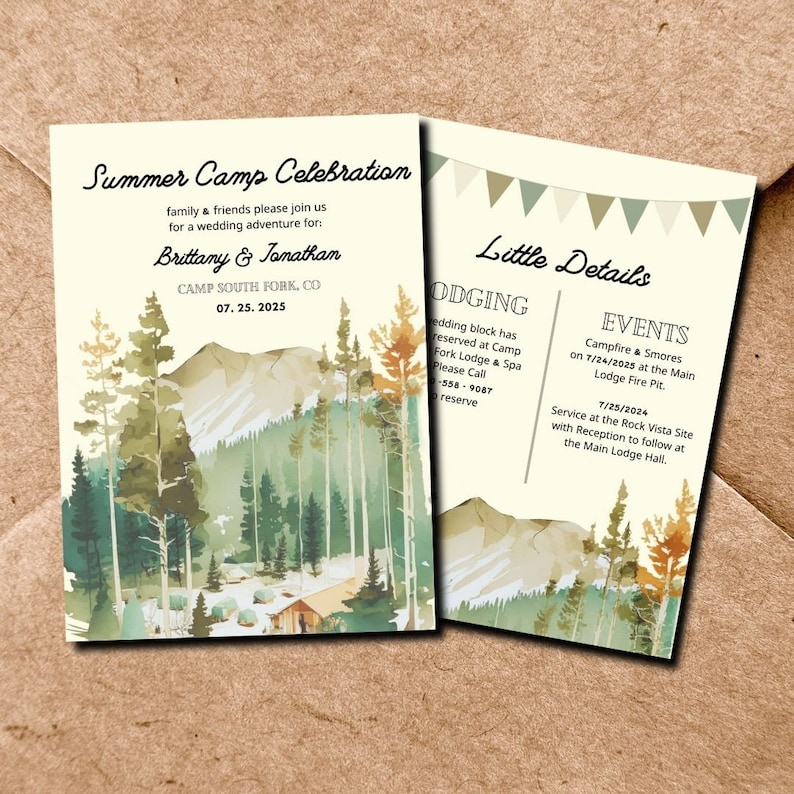 National Parks Wedding Bundle Templates, Forest Wedding, Mountain ...