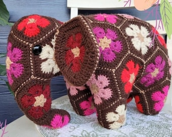 Nellie the Elephant African Flower Crochet Pattern - Etsy