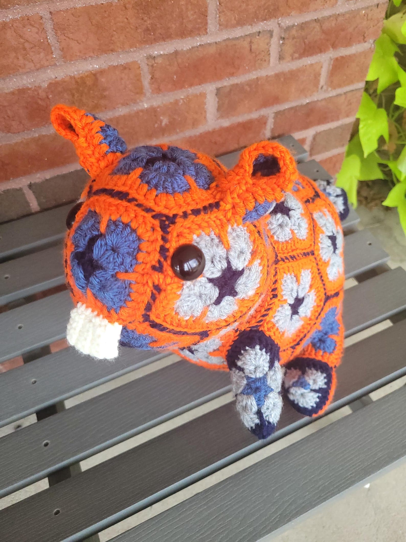 Doug, the Crochet Beaver With African Flower Motifs - Etsy