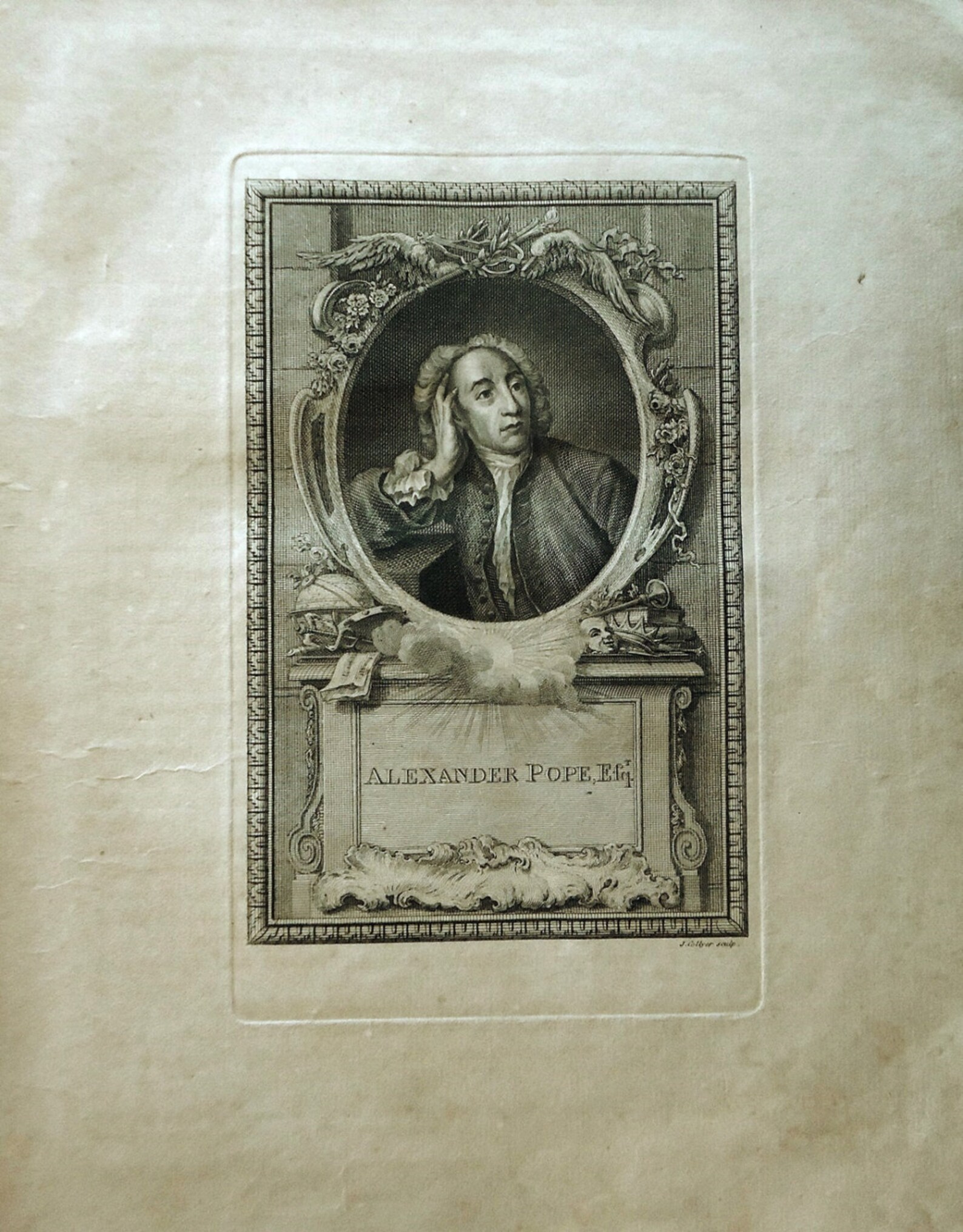 Alexander Pope Portrait, 1700s Collyer Kearsly Copper-plate Engraving ...