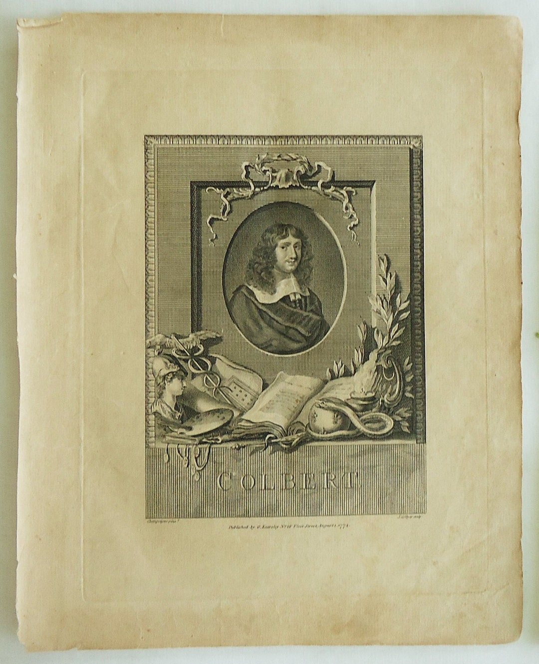 Jean-baptiste Colbert, 1774 Collyer Kearsley Copper-plate Engraving ...