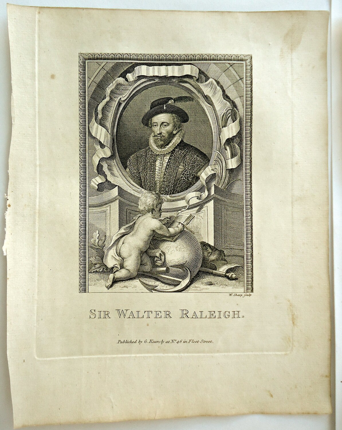 Sir Walter Raleigh Portrait, 1700s W. Sharp Copper-plate Engraving - Etsy