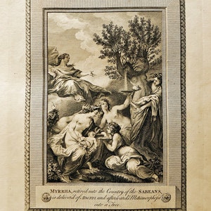 1775 Myrrha and Adonis, Eisen Walker Copper-plate Engraving. "myrrha ...