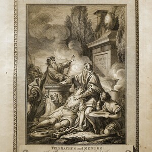 Telemachus and Mentor, 1774 Monnet Walker Copper-plate Engraving ...