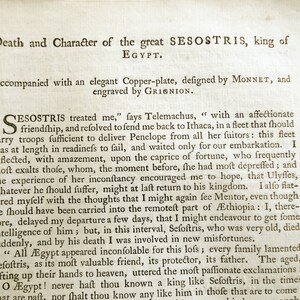 King Sesostris, Late 1700s Monnet Grignion Copper-plate Engraving, "the ...