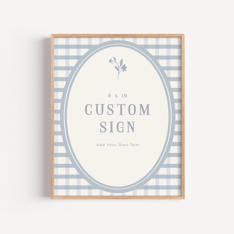 Blue Gingham Baby Shower Sign Bundle | Boy Shower Decor | Welcome Gift ...