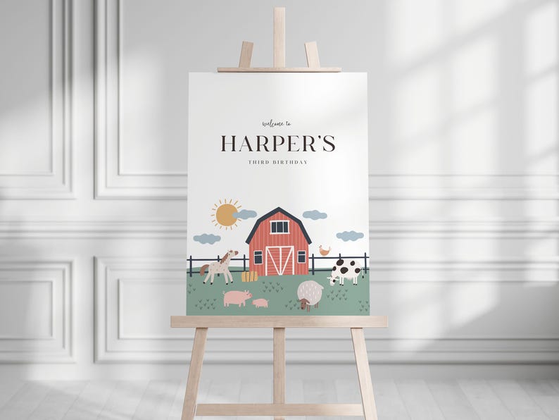 Editable Barnyard Favor Labels: Farm Animal Gable Box Tags (instant ...