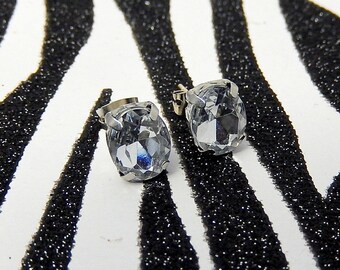 Fake diamond studs | Etsy