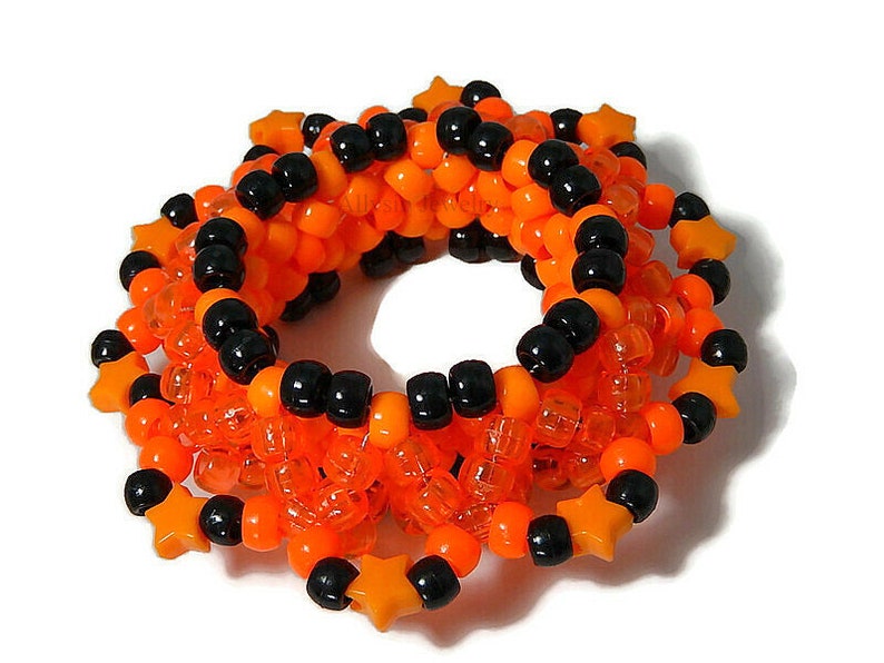 3D Orange Kandi Cuff Stars Neon Disc Bracelet Rave Plur - Etsy
