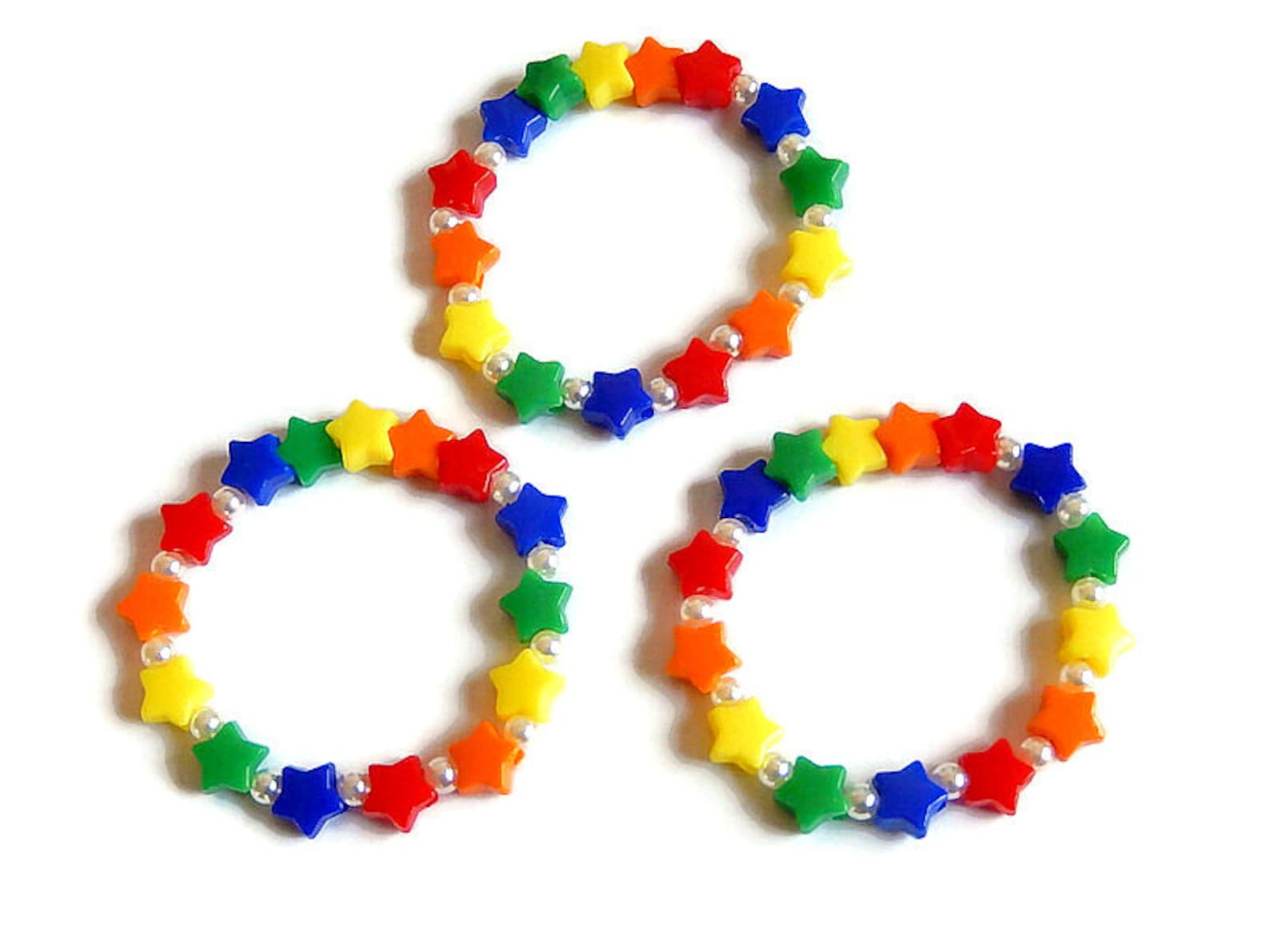Rainbow Kandi Bracelets Star Kandy Set Rave Plur Singles - Etsy