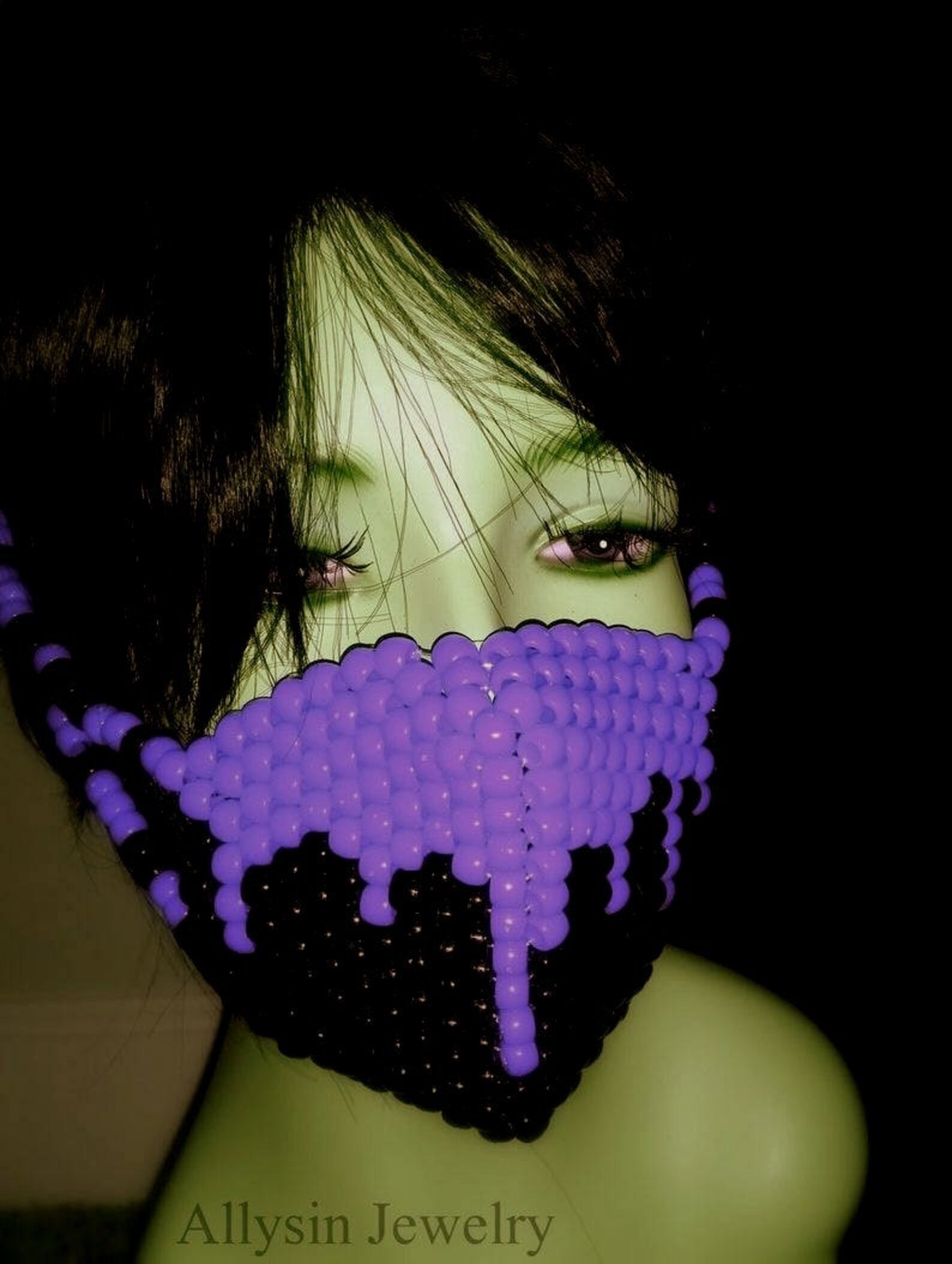 Purple Drip Kandi Mask, Melting Mask, Plur Rave Accessories - Etsy