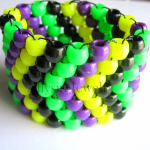 Arrow Kandi Cuff Bracelet, Neon Green, Neon Yellow, Purple, Black - Etsy