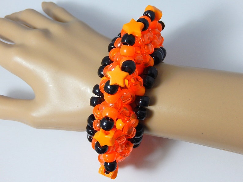 3D Orange Kandi Cuff Stars Neon Disc Bracelet Rave Plur - Etsy