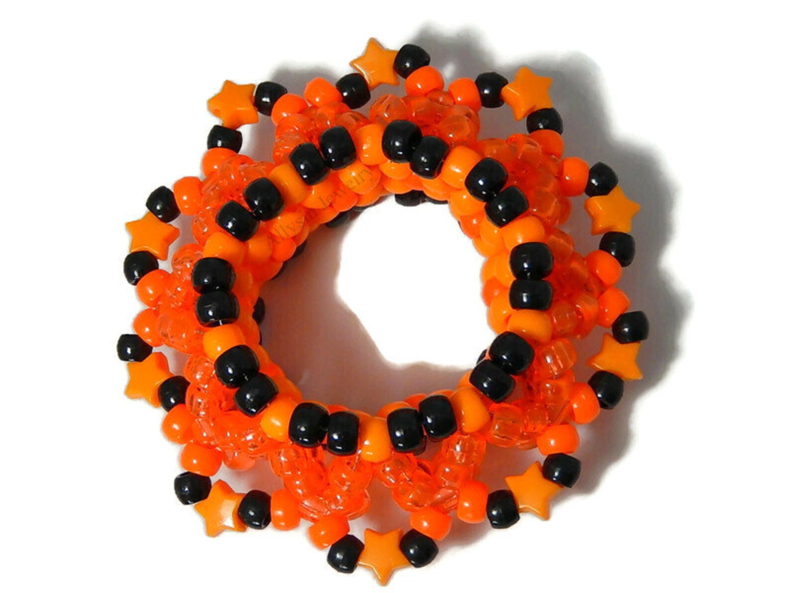 3D Orange Kandi Cuff Stars Neon Disc Bracelet Rave Plur - Etsy