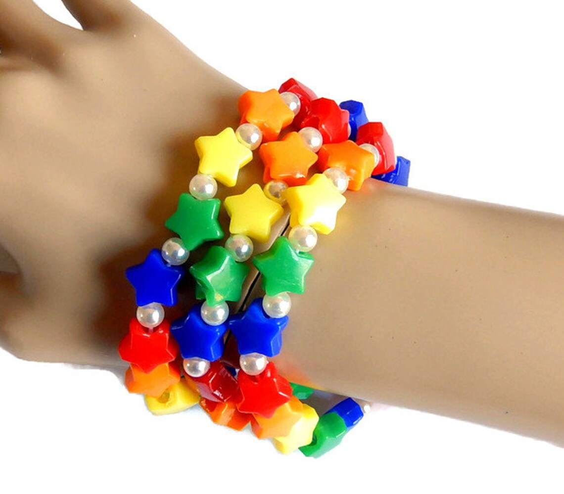 Rainbow Kandi Bracelets Star Kandy Set Rave Plur Singles - Etsy