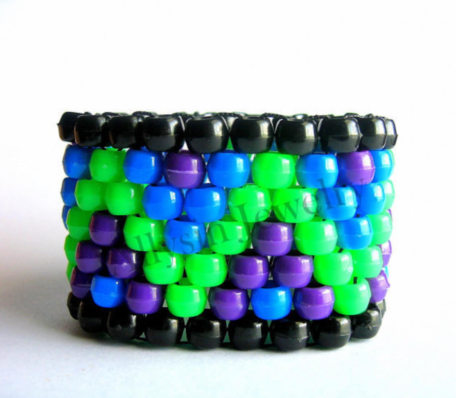 Kandi Cuff Neon Zigzag Kandi Bracelet blue Green Purple | Etsy