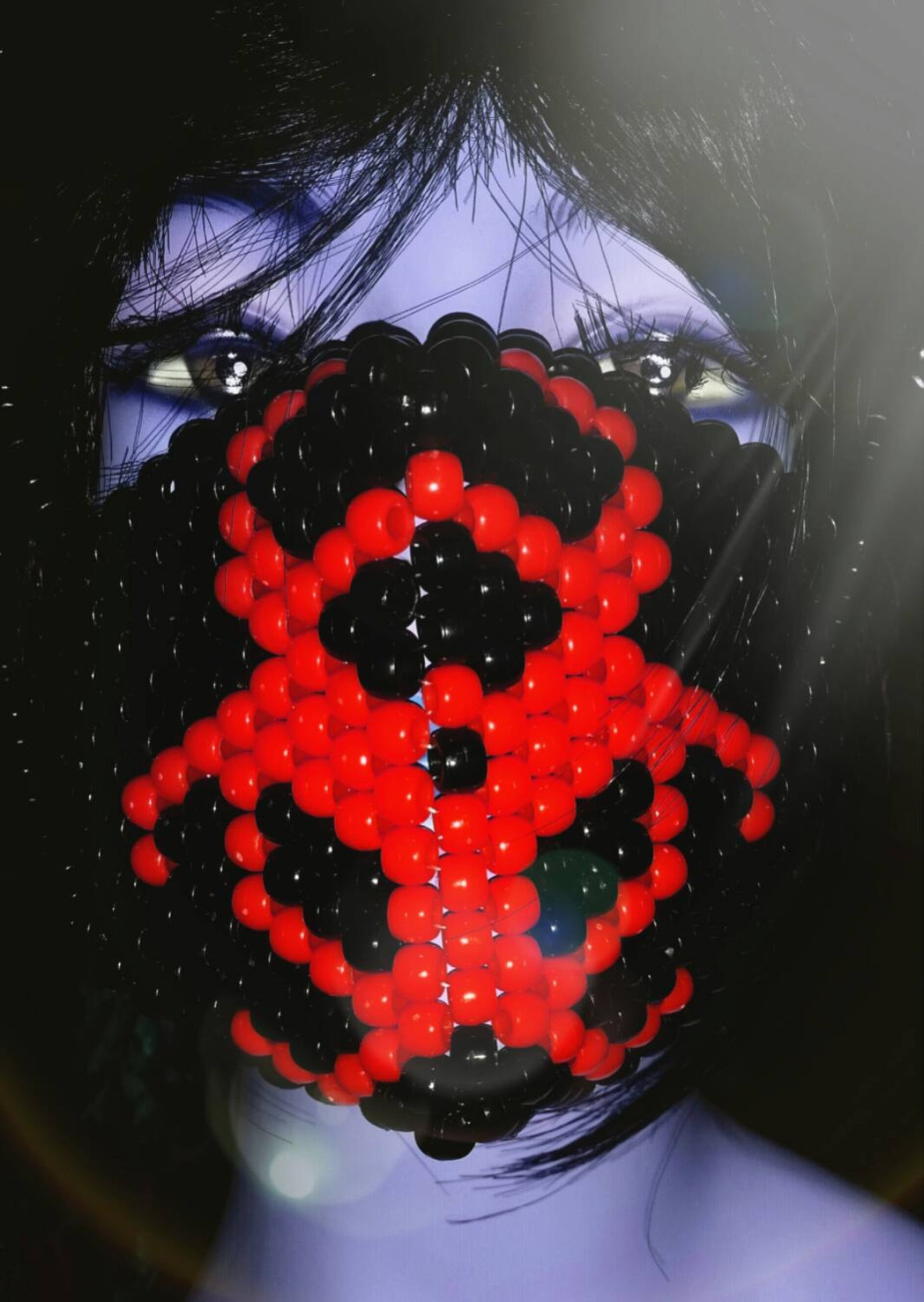 Red Biohazard Mask Kandi Surgical Mask Plur Rave Black and | Etsy