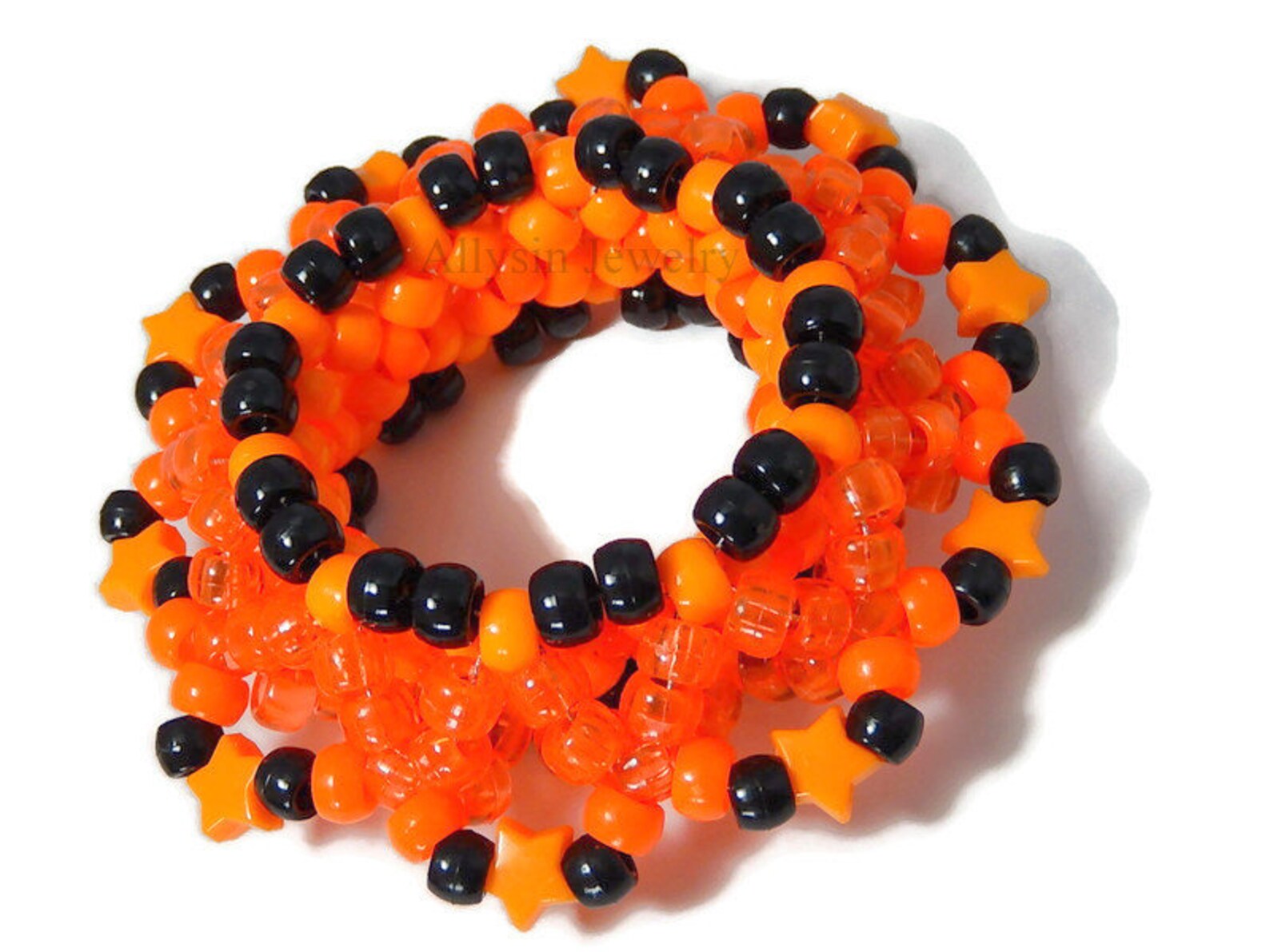 3D Orange Kandi Cuff Stars Neon Disc Bracelet Rave Plur - Etsy