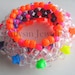 3D Star Kandi Cuff, Neon Rainbow Bracelet, Disc Style, Rave Plur Kandi ...