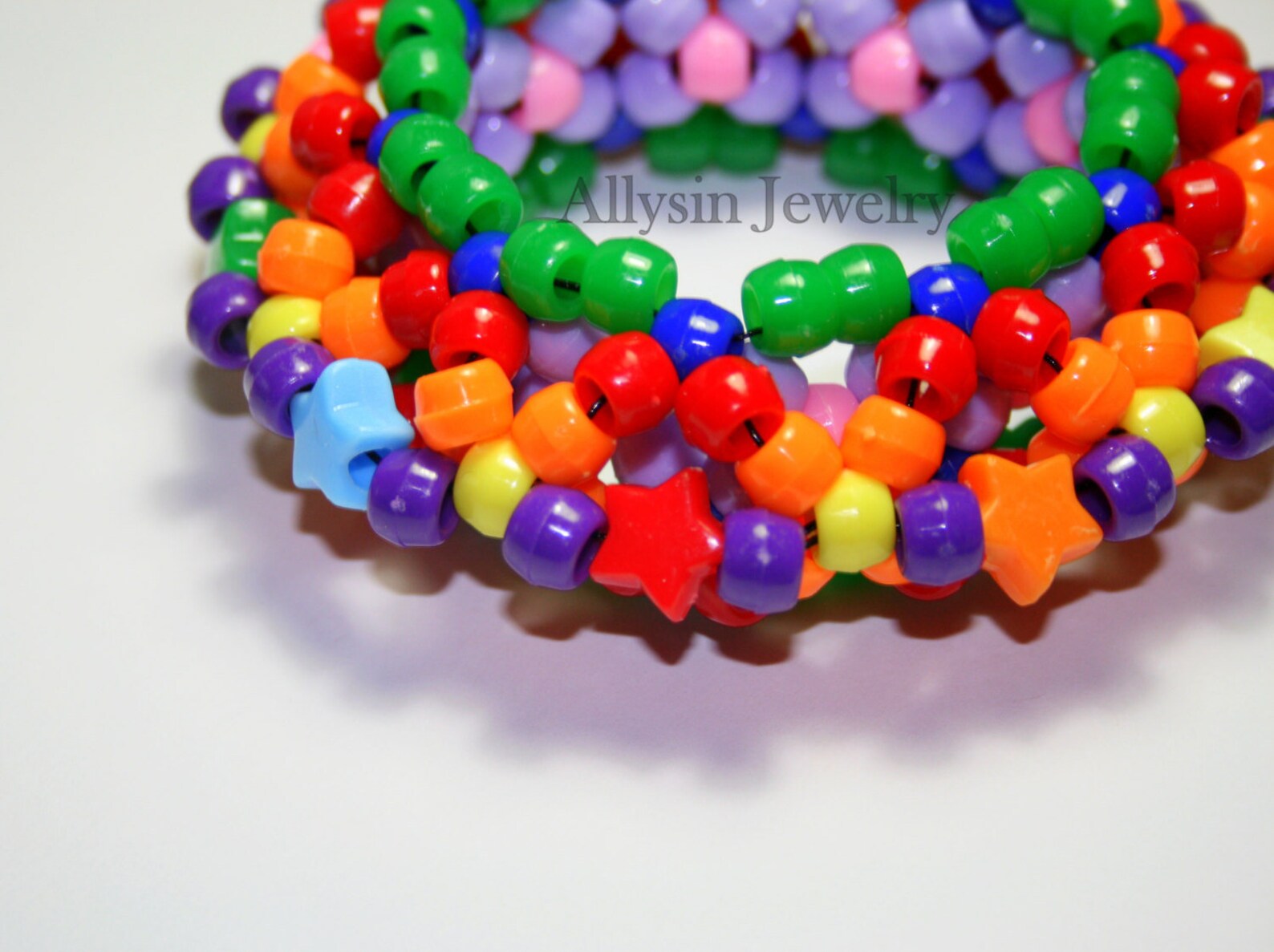 3D Rainbow Kandi Cuff, Disc Style, UFO Bracelet, Raver Plur Star ...