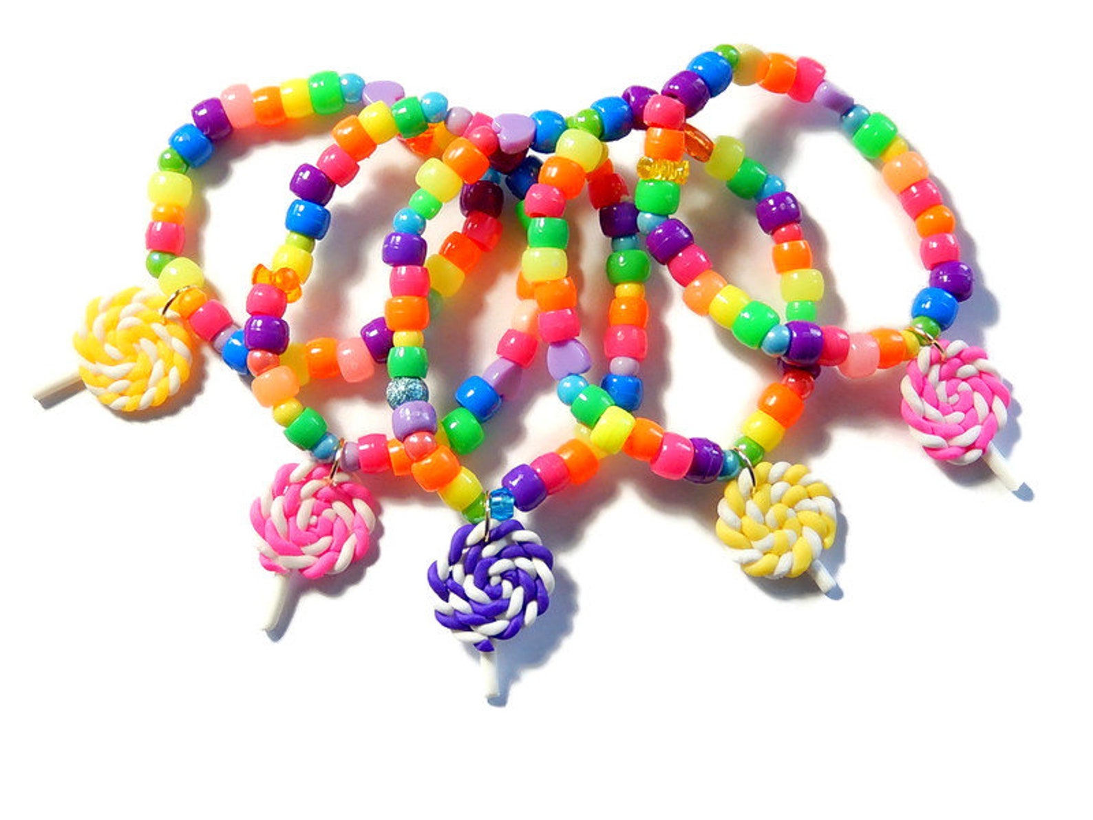 Lollipop Kandi Bracelets Neon Kidcore Jewelry Colorful Candy - Etsy