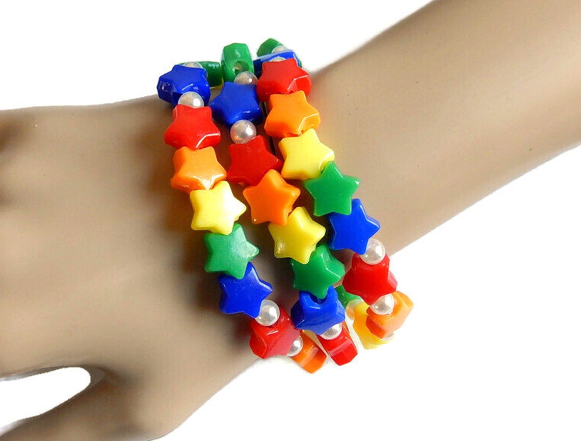 Rainbow Kandi Bracelets Star Kandy Set Rave Plur Singles - Etsy