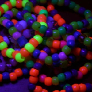 Kandi Necklaces, Neon Rave, Colorful, Rainbow - Etsy
