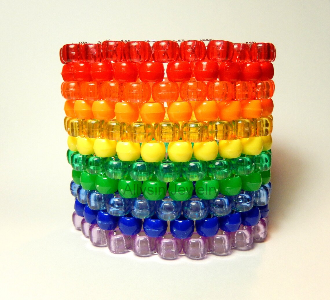 Rainbow Kandi Cuff Raver Bracelet Plur Kandy - Etsy Israel