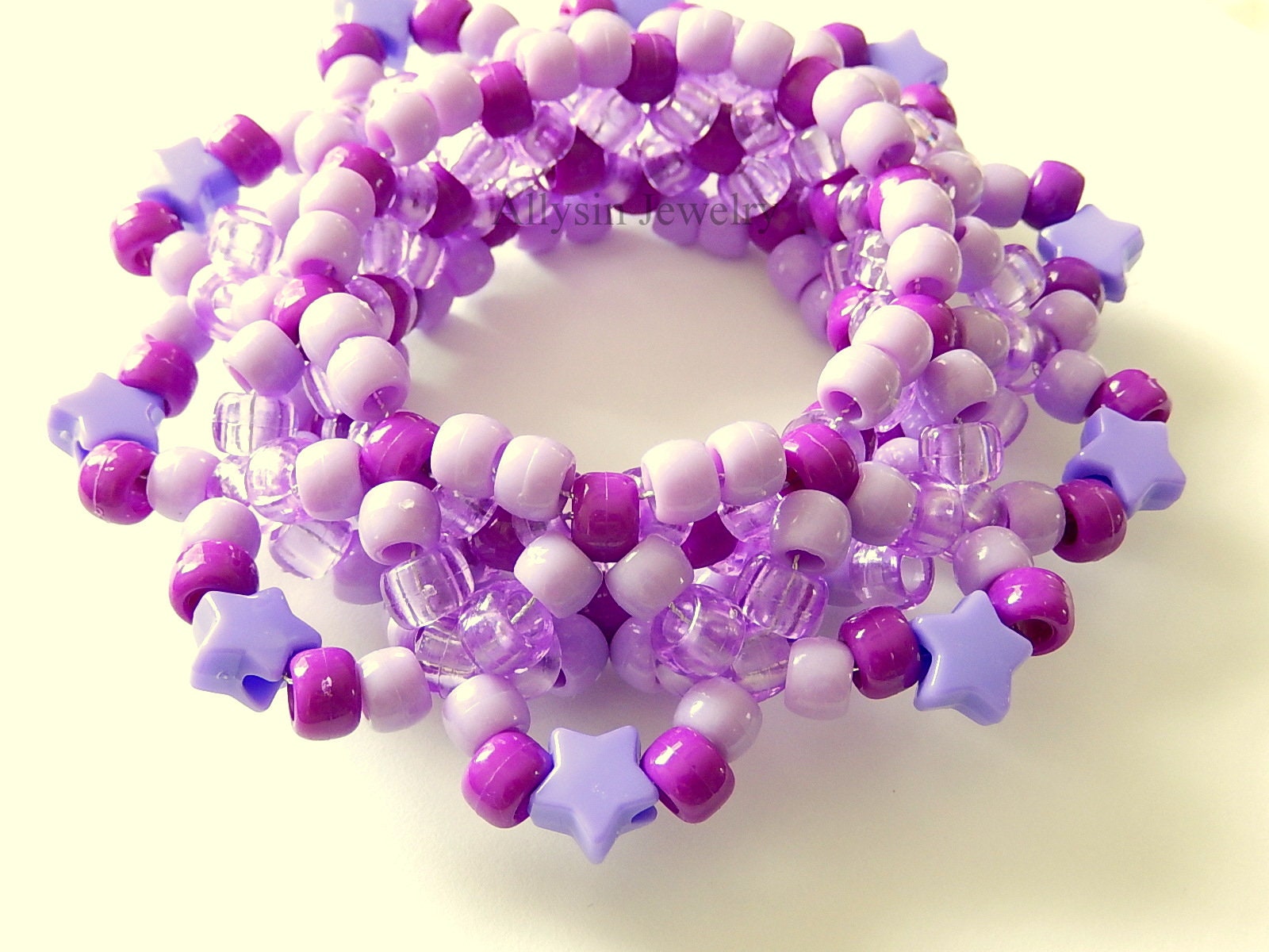 3D Purple Kandi Cuff Stars Disc Bracelet Rave Plur Kandi | Etsy