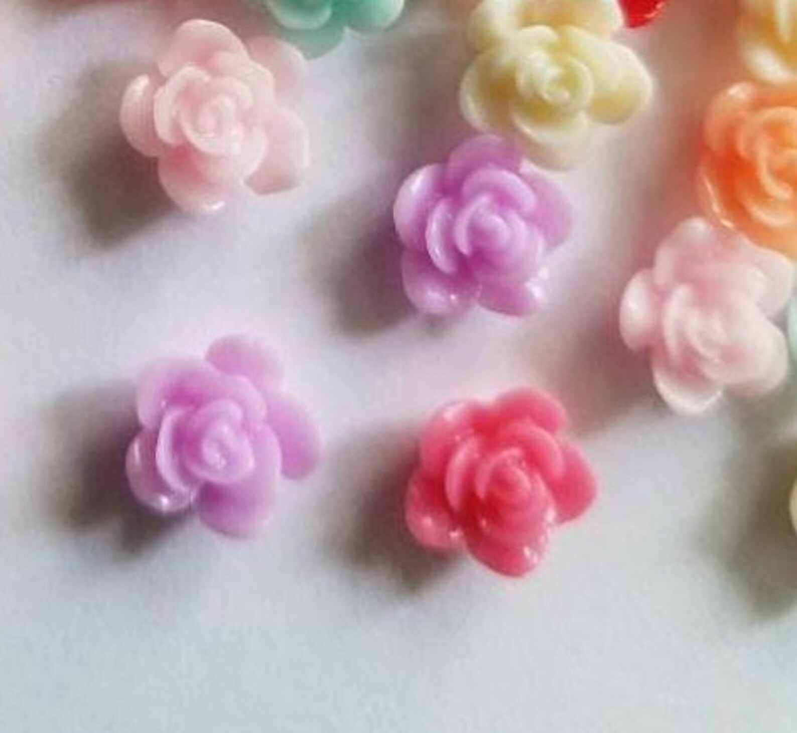 Tiny Flower Cabochons Multi Color Lot 8mm Rose Cabochons - Etsy