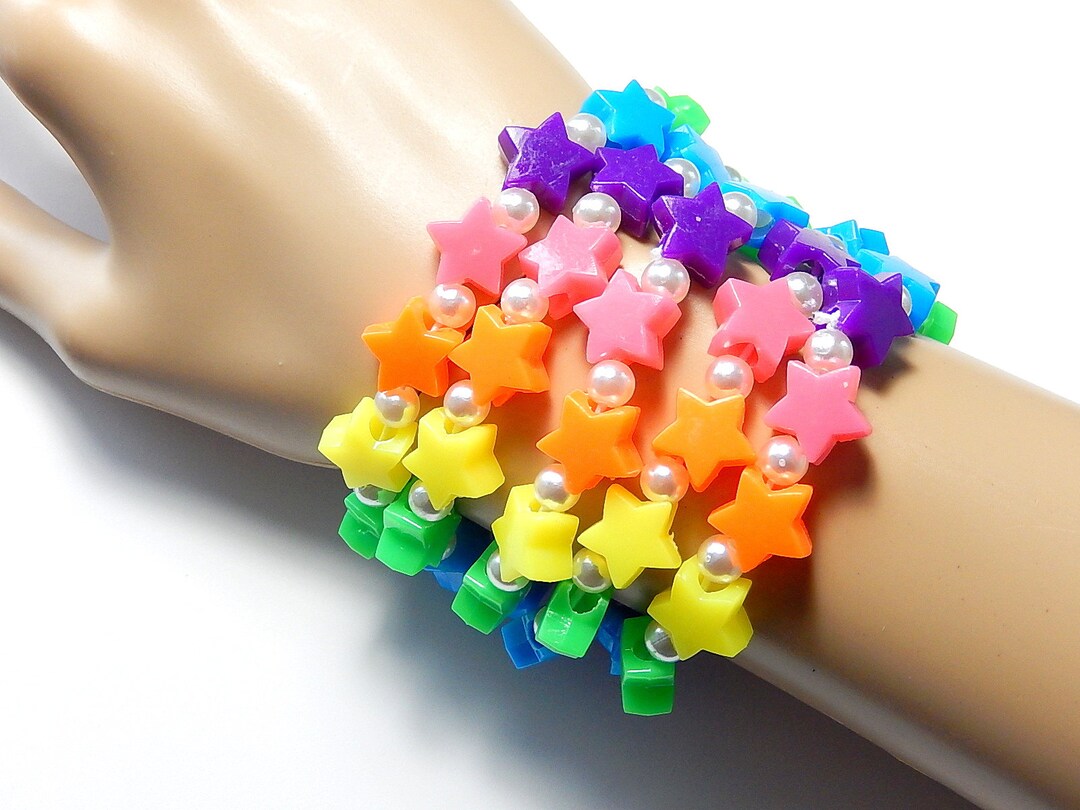 Neon Star Kandi Bracelets, Colorful Singles - Etsy