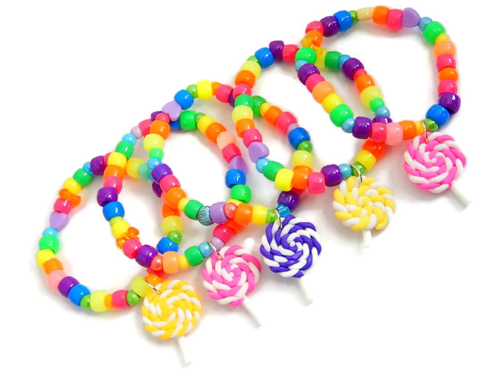 Lollipop Kandi Bracelets Neon Kidcore Jewelry Colorful Candy - Etsy