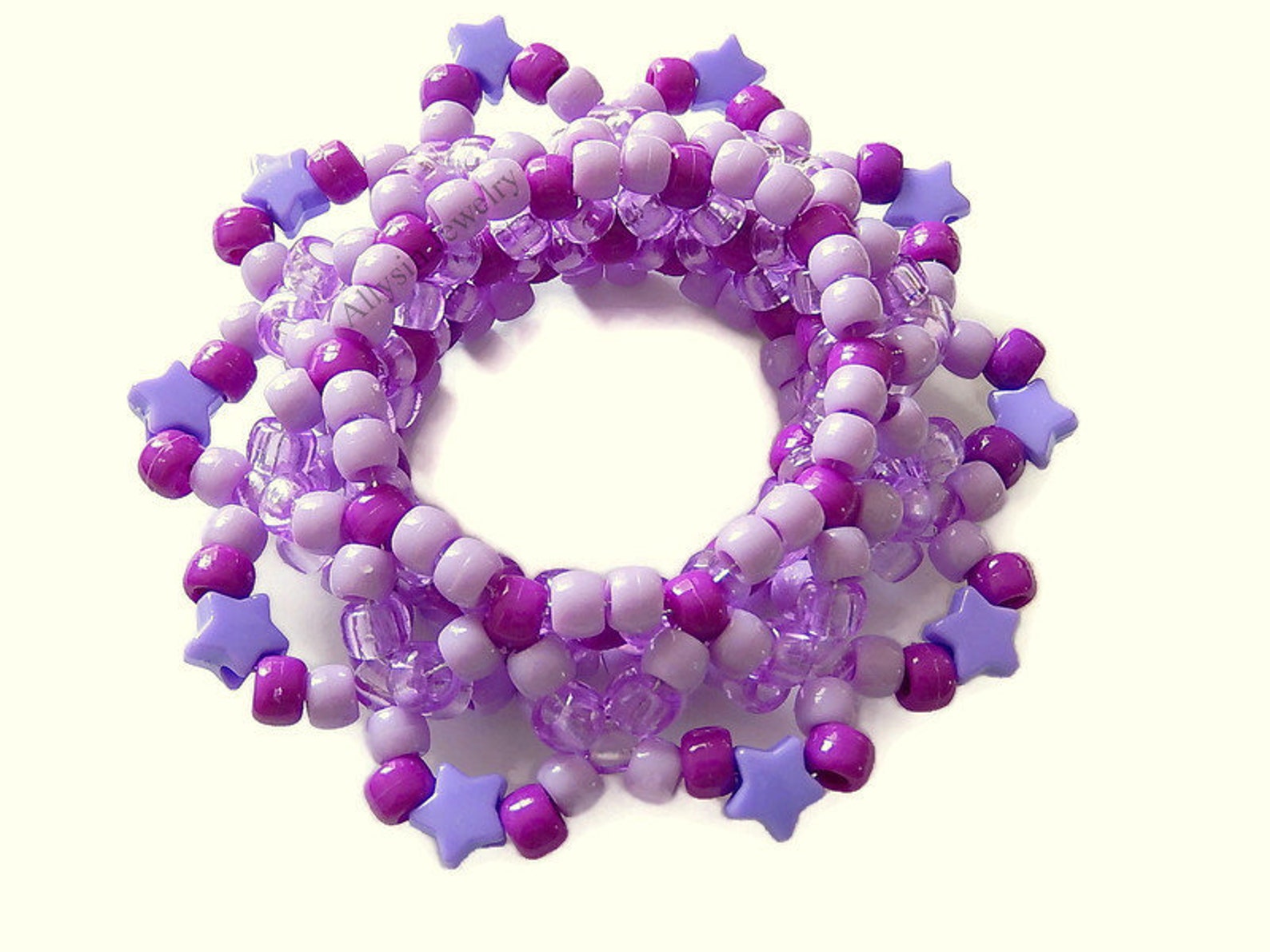 3D Purple Kandi Cuff, Stars, Disc Bracelet, Rave Plur Kandi - Etsy