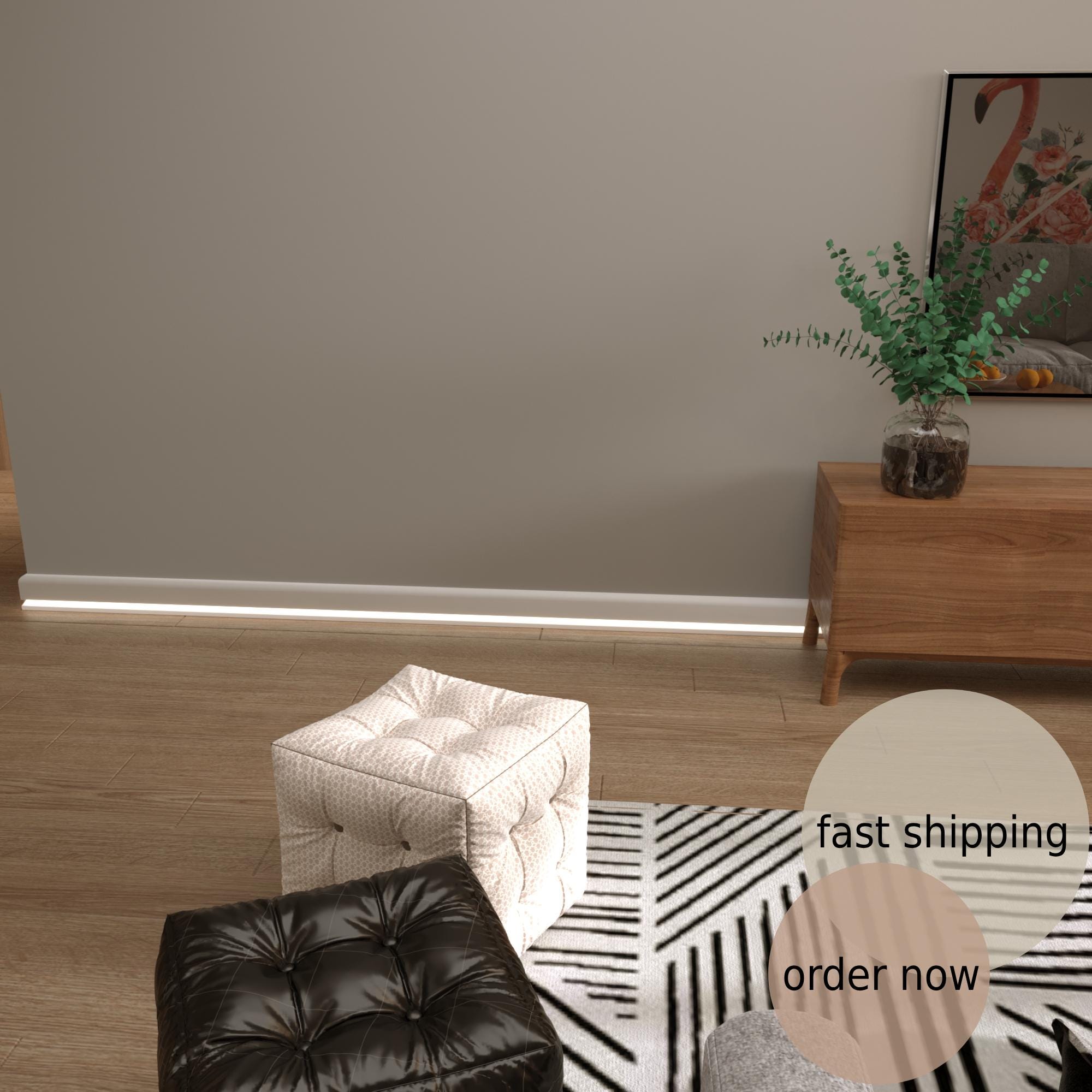 Battiscopa con luce a LED per pavimento, modanatura per parete ...