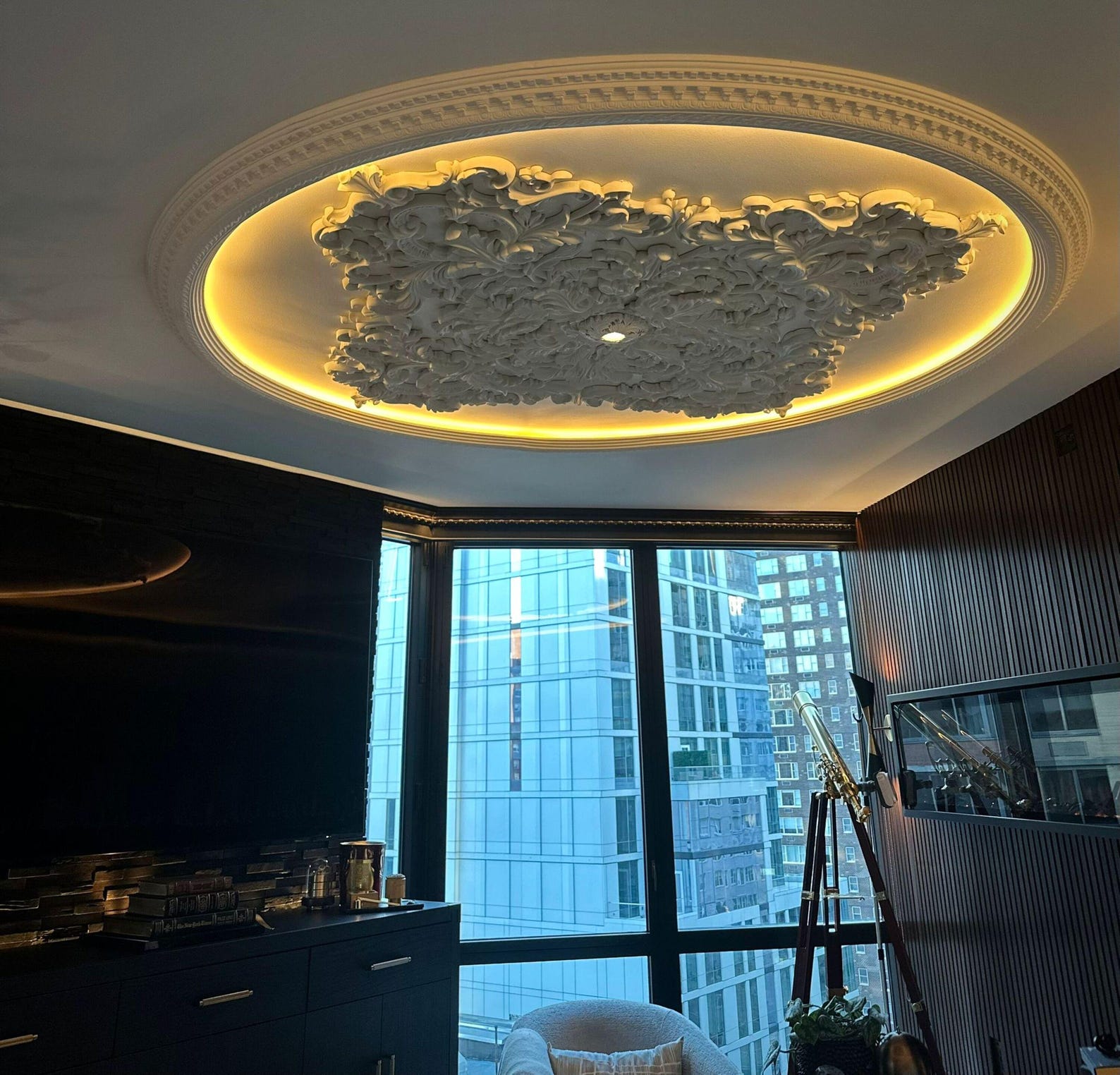 LEGENDARY ITEM Led Ceiling Ring Plaster, Accent Wall Molding, Glow ...