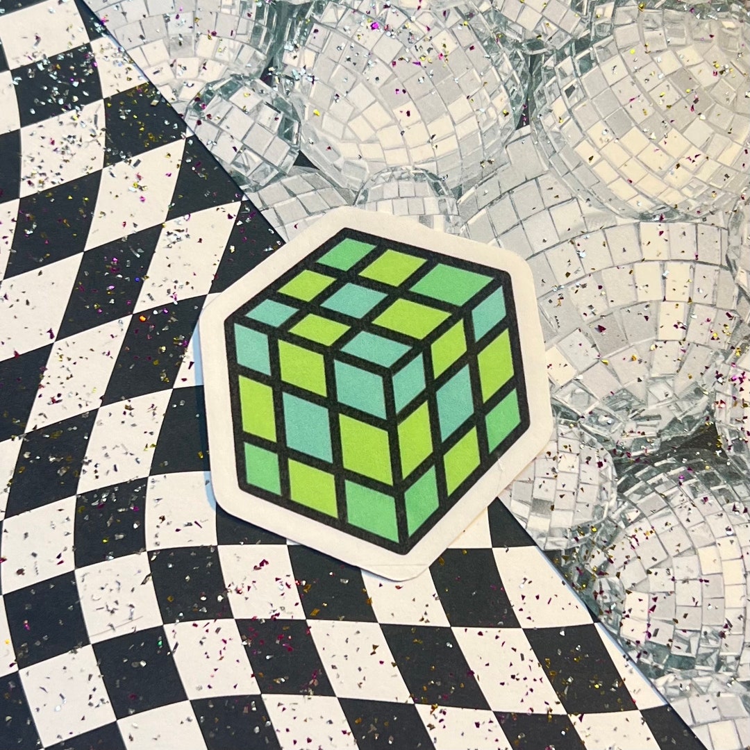 Rubik’s Cube Blue and Green Sticker - Etsy