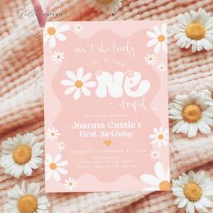 Daisy First Birthday Invite | Wild Daisy Floral 1st Birthday Invite ...