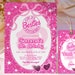 Editable Fashion Pink Doll Sparkle Birthday Invitation Pink Doll ...