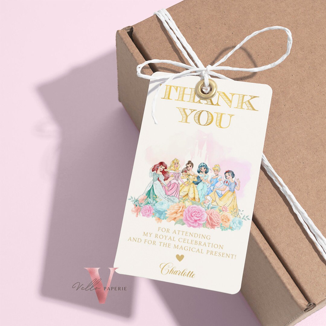 Princess Birthday Thankyou Card, Once Upon a Time Birthday Girl Party ...