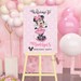 Editable Any Age Minnie Mouse Birthday Welcome Sign Light Pink Polkadot ...