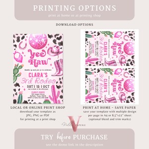 Editable Any AGE Space Cowgirl Birthday Invitation | Pink Disco Cowgirl ...