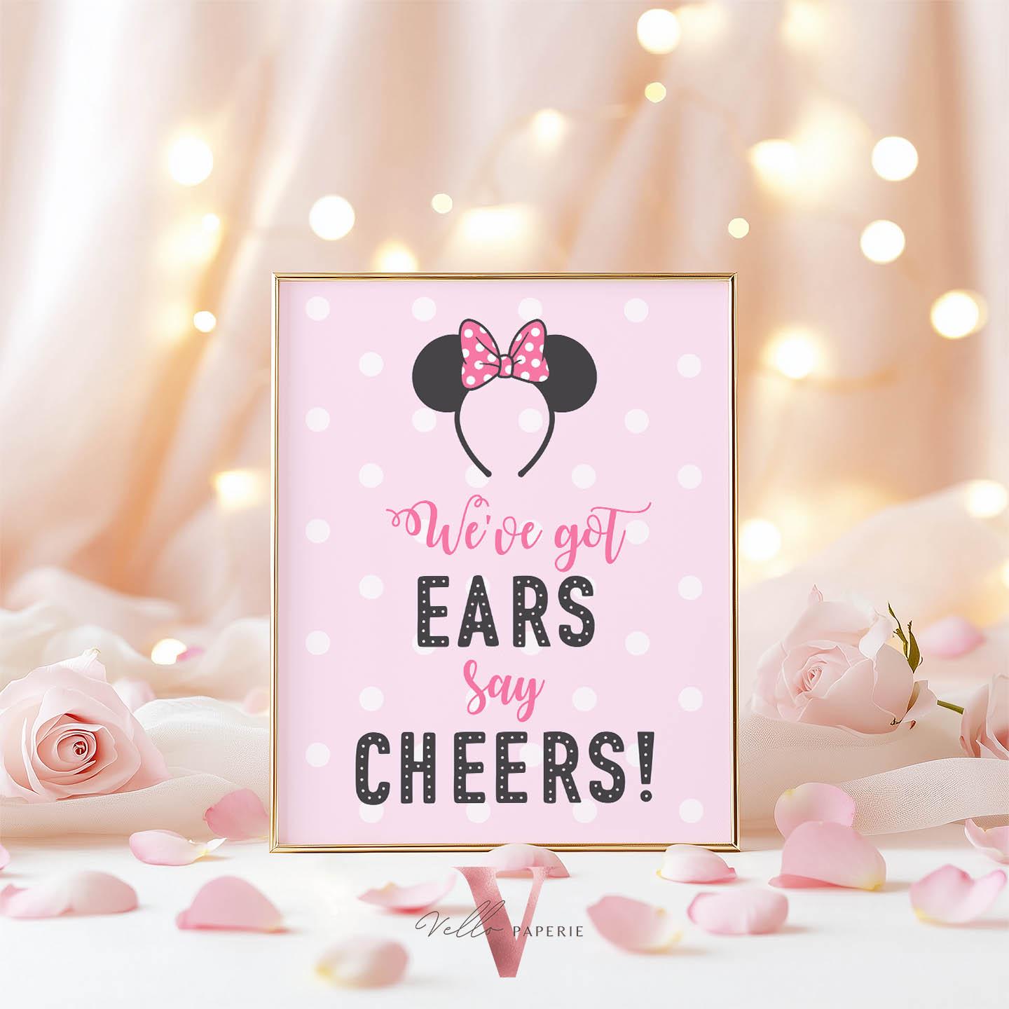 Editable Any Age Minnie Mouse Birthday Table Sign SET | Light Pink ...