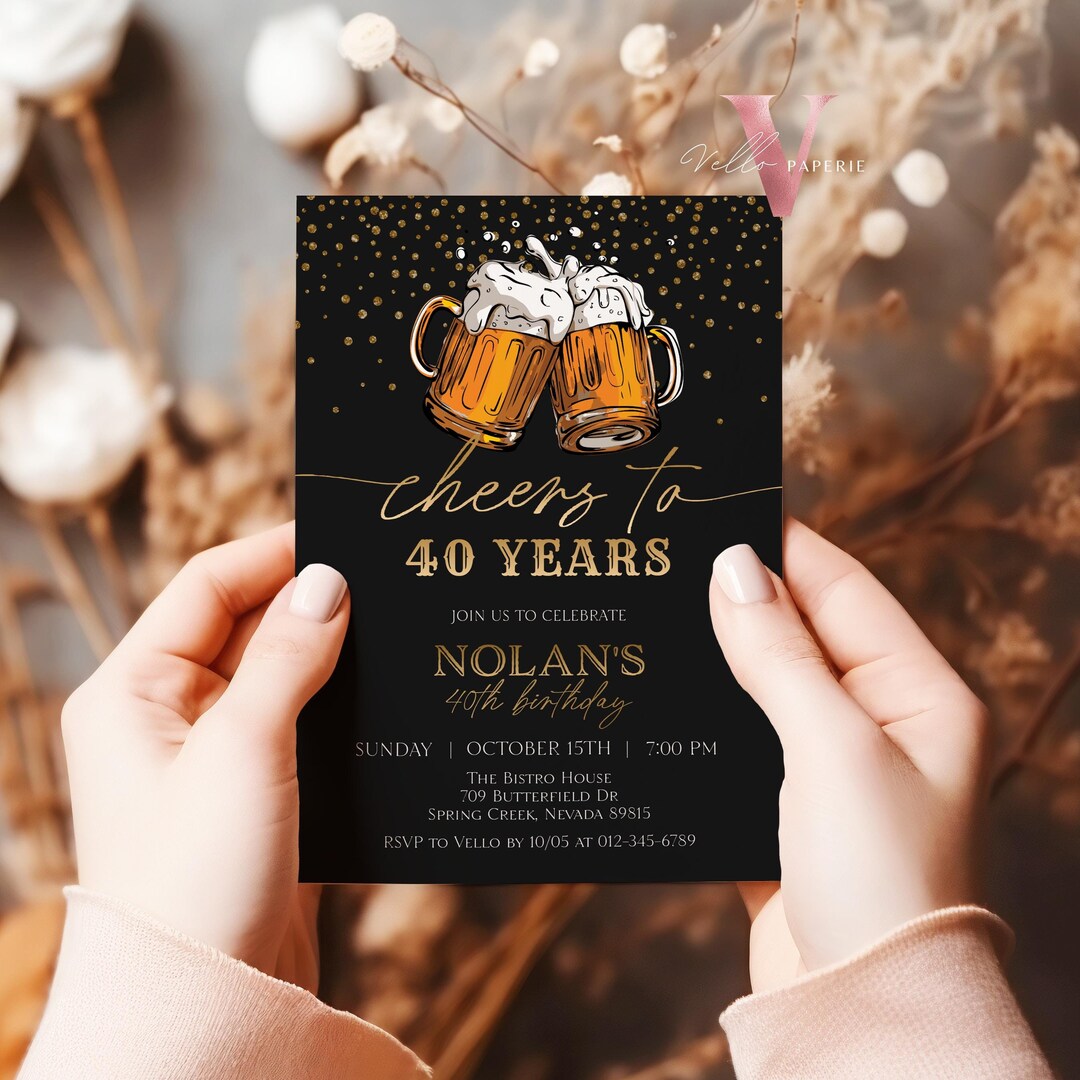 Cheers and Beers Birthday Party Invitation | 30th 40th 50th Beer ...