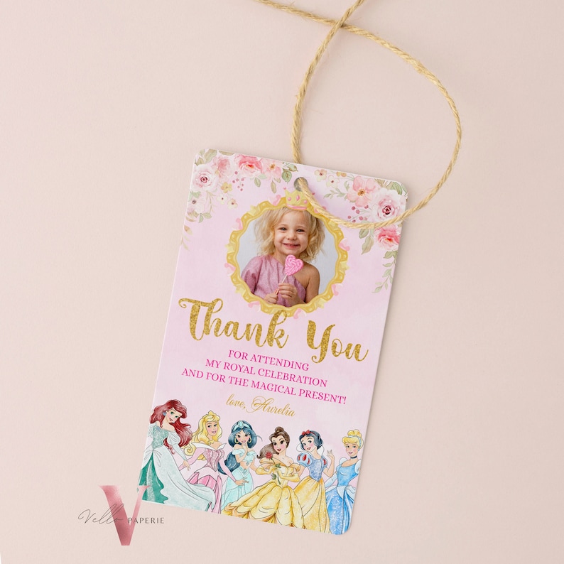 Princess Birthday Photo Thankyou Card, Once Upon a Time Birthday Party ...